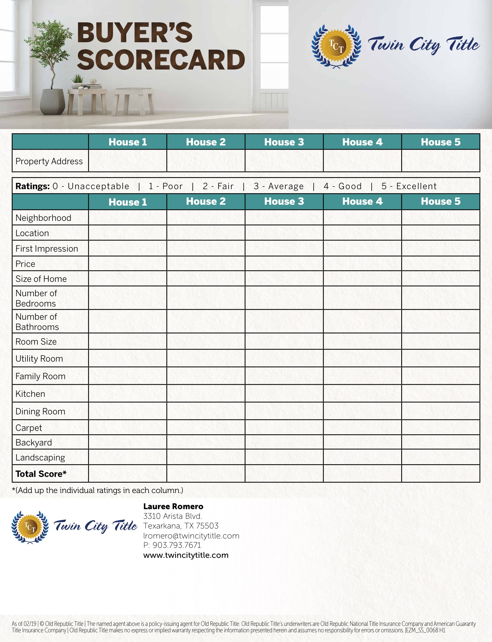 Buyer's Scorecard | Twin City Title